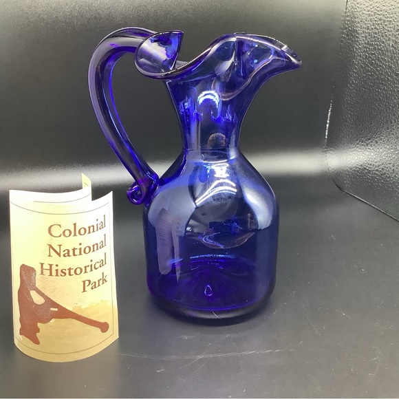 Art | Vintage Colonial National Historical Park Handblown Blue Glass ...